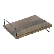 Expressly HUBERT® Square Mango Wood and Black Iron Slant Riser -12"L x ...