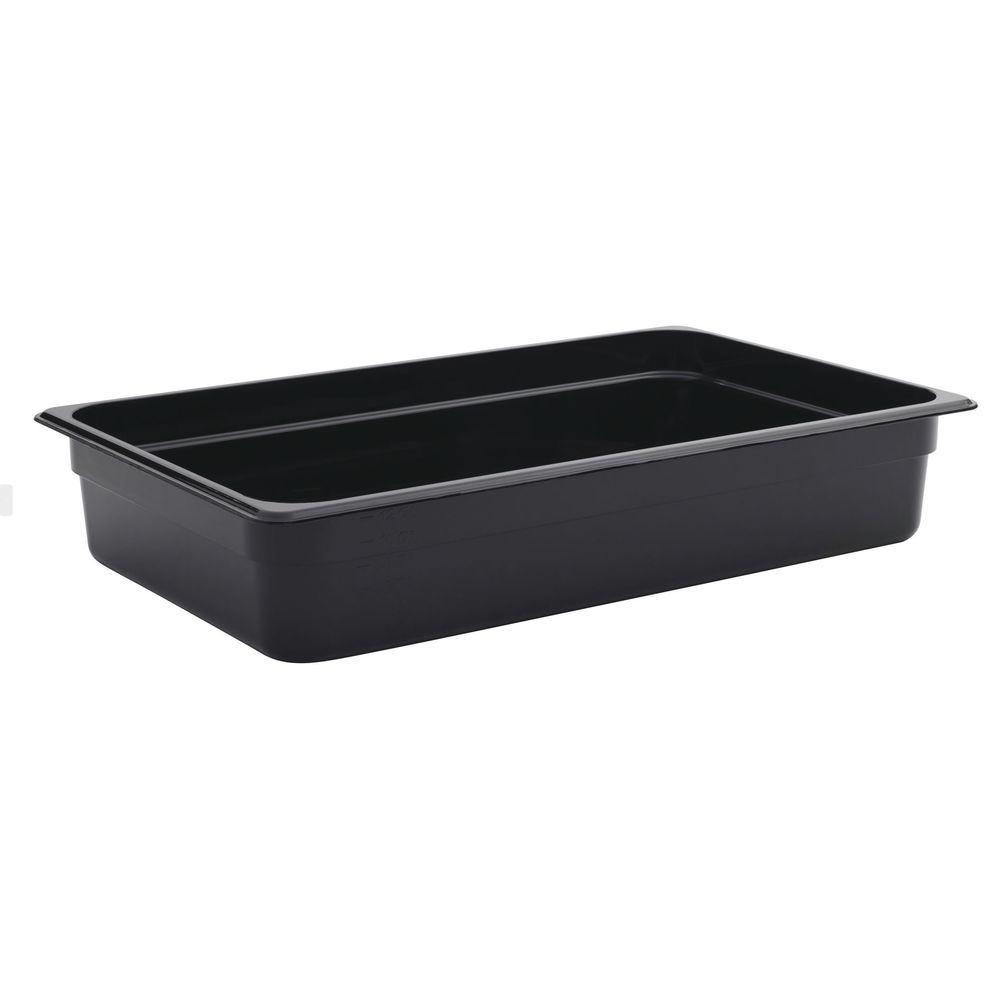 HUBERT® Full-Size Polycarbonate Cold Food Pan, Black - 20 7/8"L x 12 7/ ...