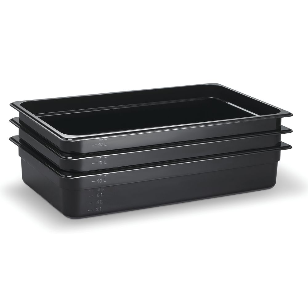 Kratos Full-Size Polycarbonate Cold Food Pan, Black - 20 7/8"L x 12 7/ ...