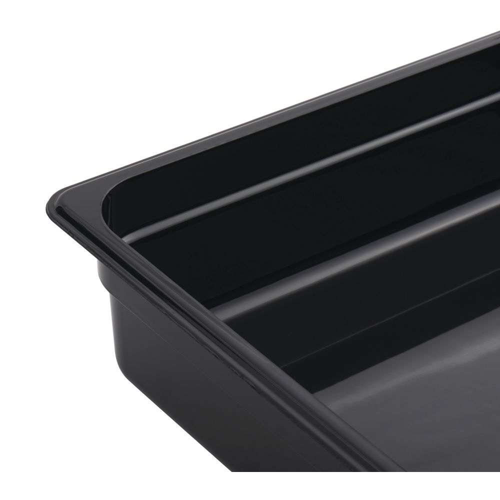 HUBERT® Full-Size Polycarbonate Cold Food Pan, Black - 20 7/8"L x 12 7/ ...