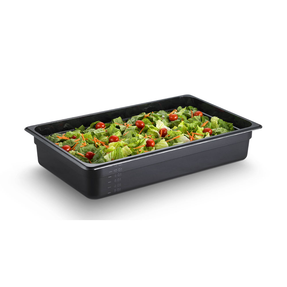 HUBERT® Full-Size Polycarbonate Cold Food Pan, Black - 20 7/8"L x 12 7/ ...