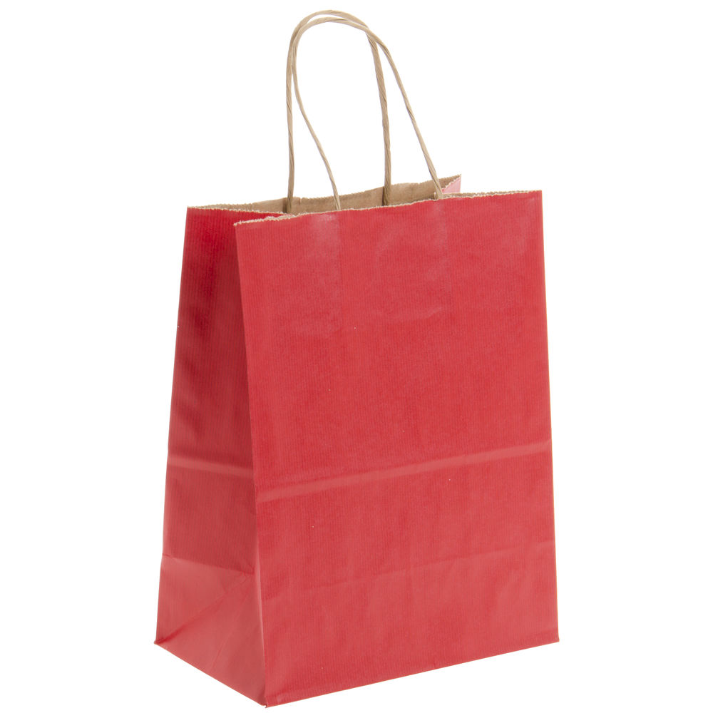 Red Kraft Paper Gift Bag, 8" x 10 1/2"