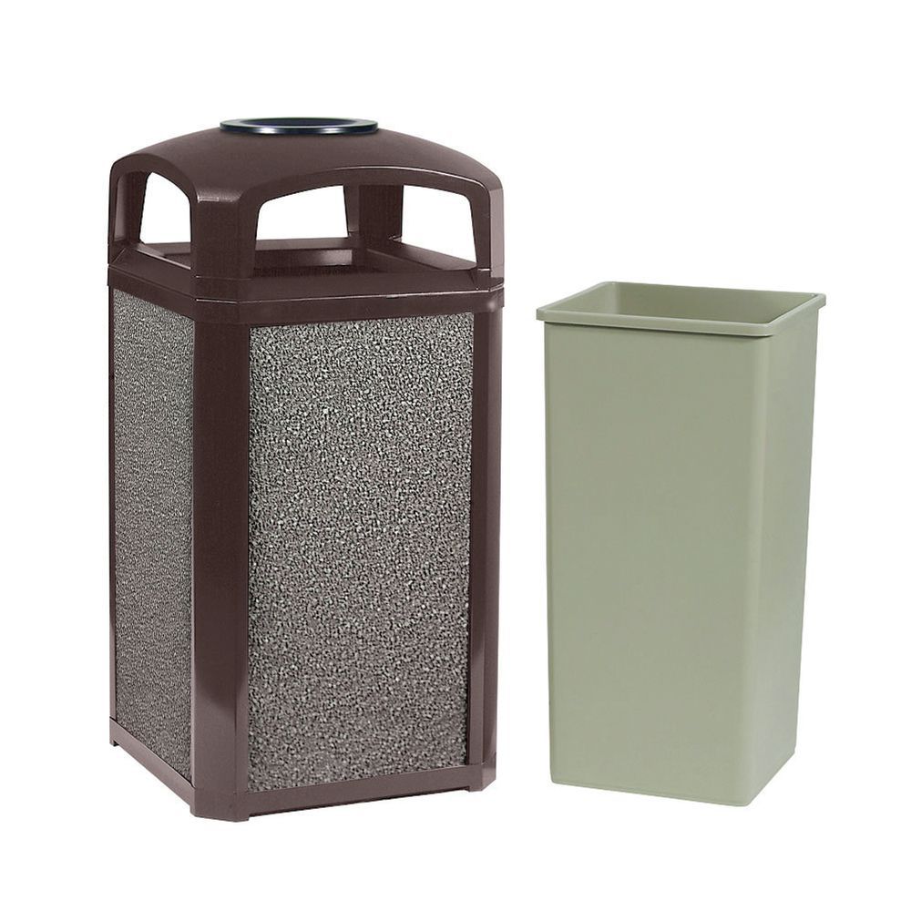 Rubbermaid Landmark Series® 35 gal Sable Frame With River Rock ...