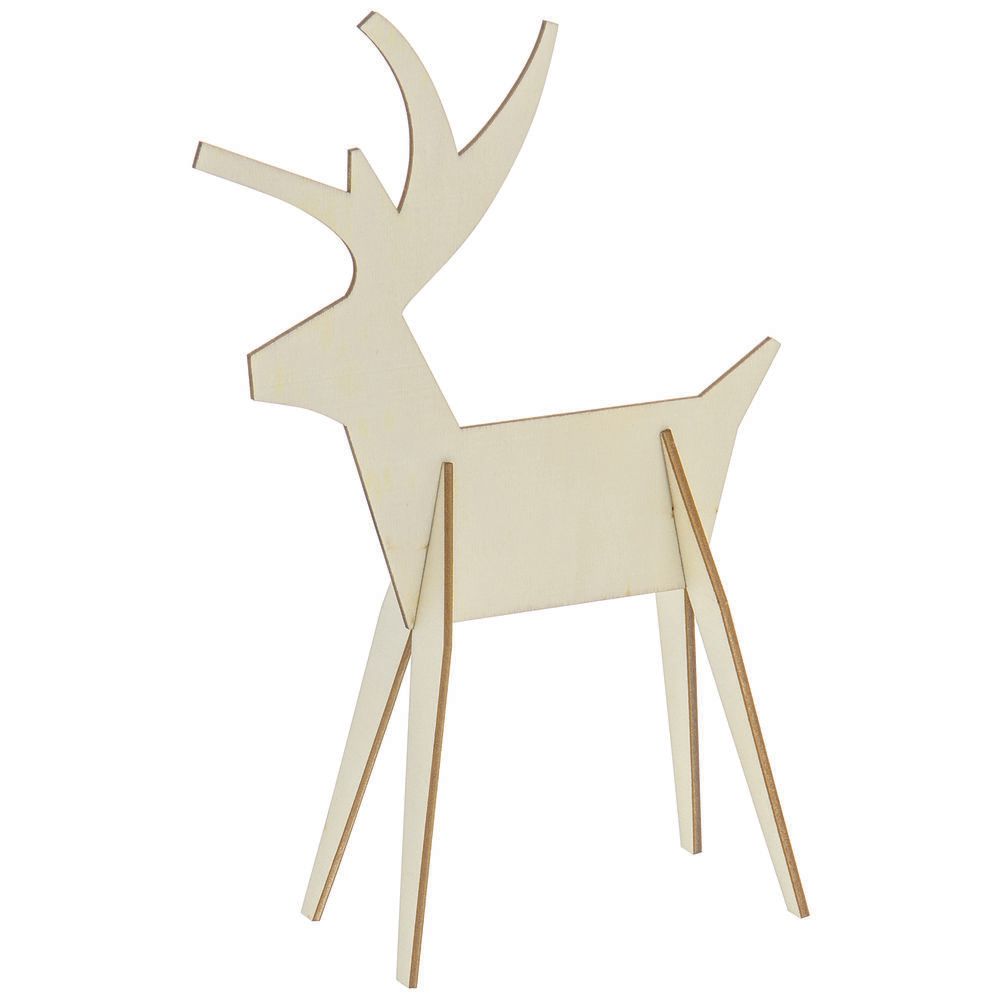 Design Ideas Natural Poplar Plywood Reindeer - 2 1/2"L x 5 1/2"W x 9"H