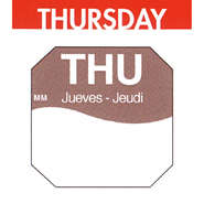 DayMark White/Brown Tri-Lingual Rotation Day of the Week Labels ...