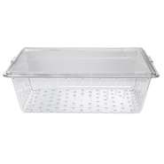 Cambro Clear Plastic Cold Food Storage Box Colander - 26"L x 18"W x 8"D