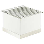Cal-Mil Luxe Collection Square White Metal with Silver Accents ...