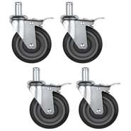 Locking Casters for Expressly Hubert® Station Carts, Set of 4 - 5"Dia x ...