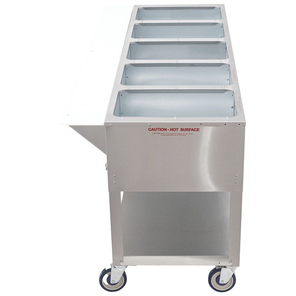 Kratos Mobile Five Pan Open Well Electric Steam Table with Undershelf ...