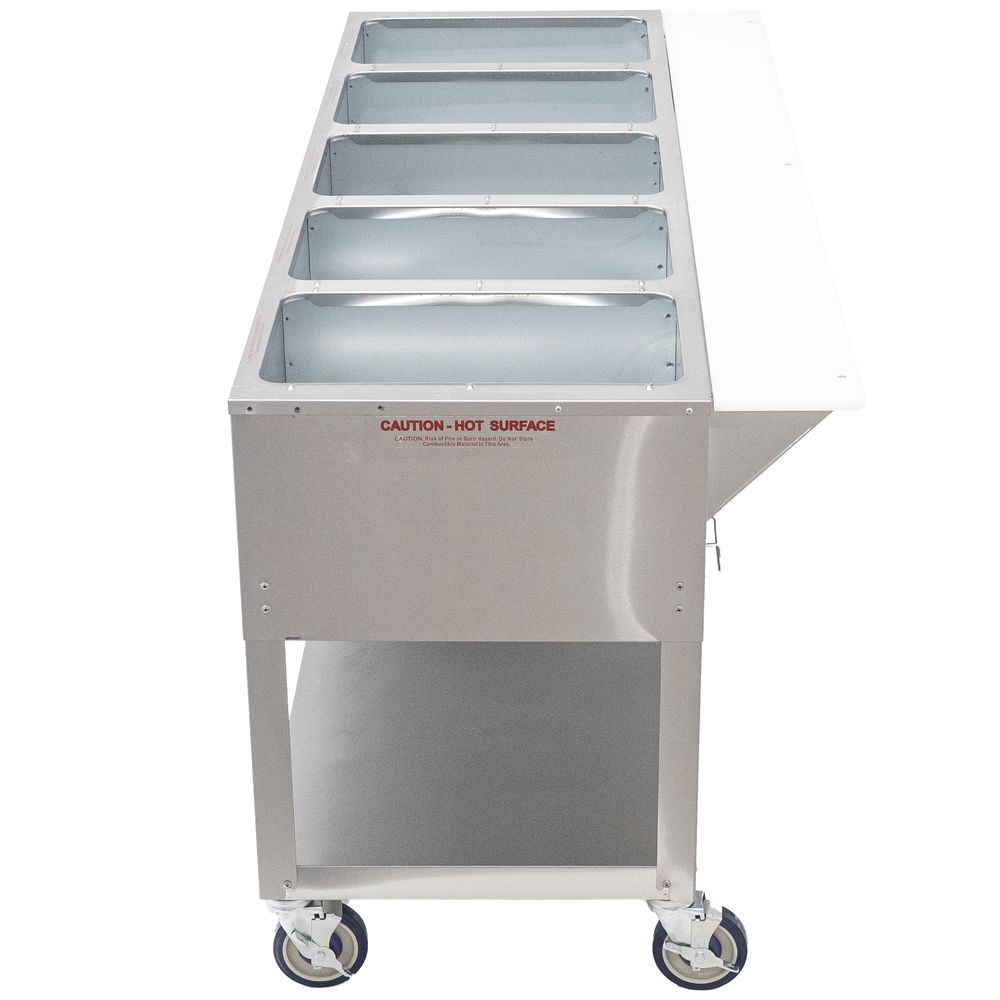 Kratos Mobile Five Pan Open Well Electric Steam Table with Undershelf ...