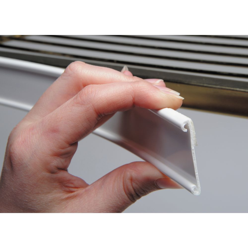 Clear Plastic Angled Covered Shelf Molding Insert - 48"L x 1 1/4"H