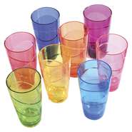 CreativeWare 24 Oz. Acrylic Tumbler Set, Mixed Colors, 8/Set