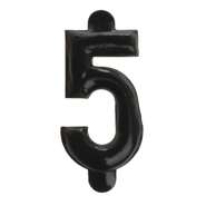 Black Plastic Embossed Number 5 - 1"H