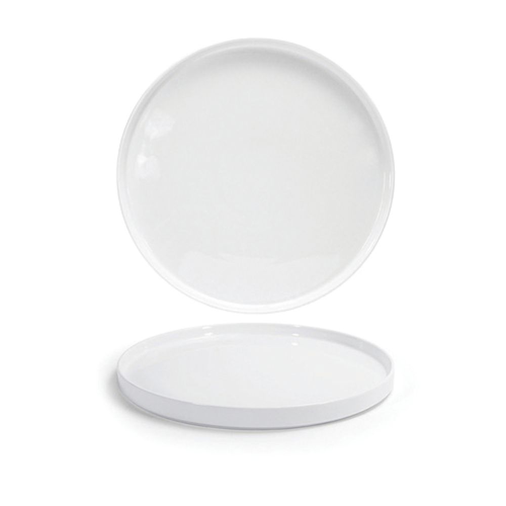 PLATE, SOHO, RAISED RIM, WHITE, 11.5"