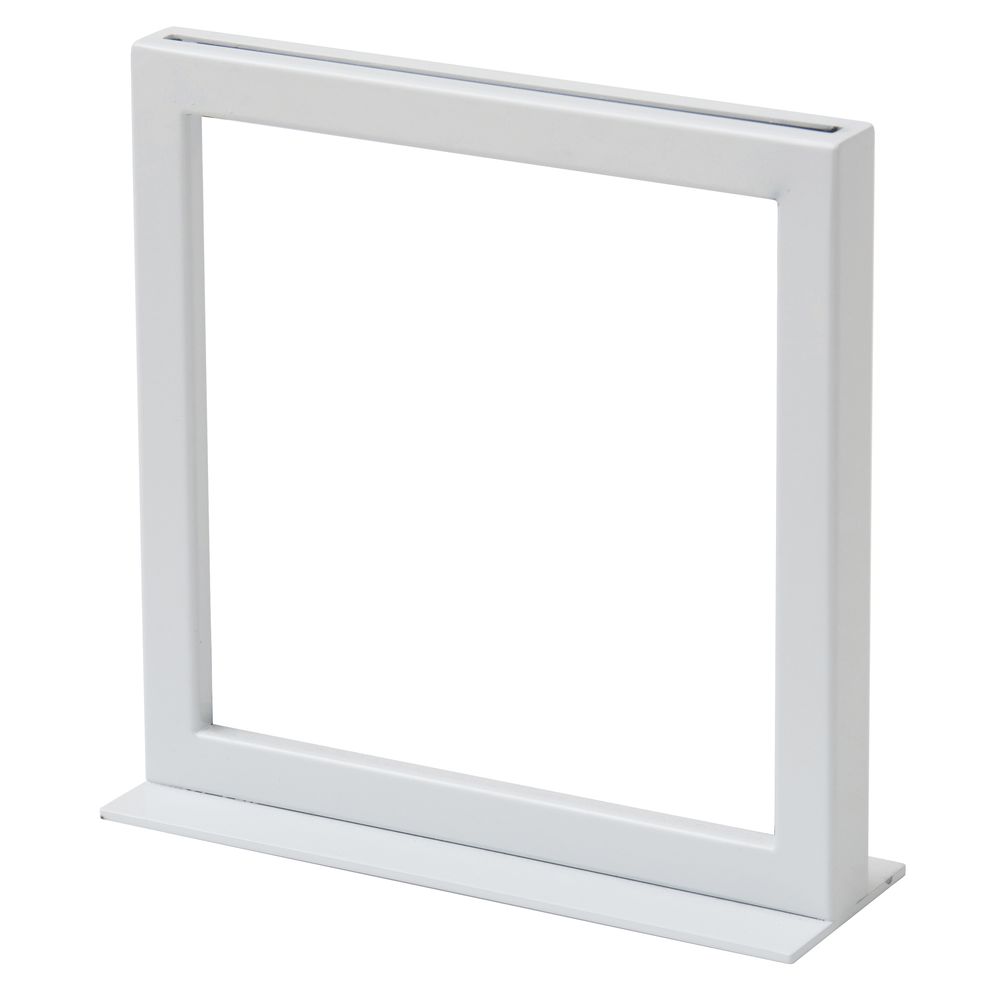 White Metal Sign Frame for 9'W x 9"H Signs w/ 3"D Base