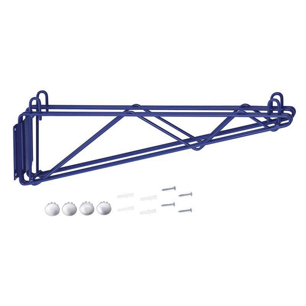 CenPro 30V-990 Double Wall Mounting Bracket for CenPro Blue Epoxy Wire Shelving, Blue Epoxy ...