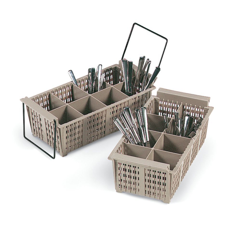 Vollrath Tan Plastic 8 Compartment Flatware Basket With Handles - 16 7/ ...
