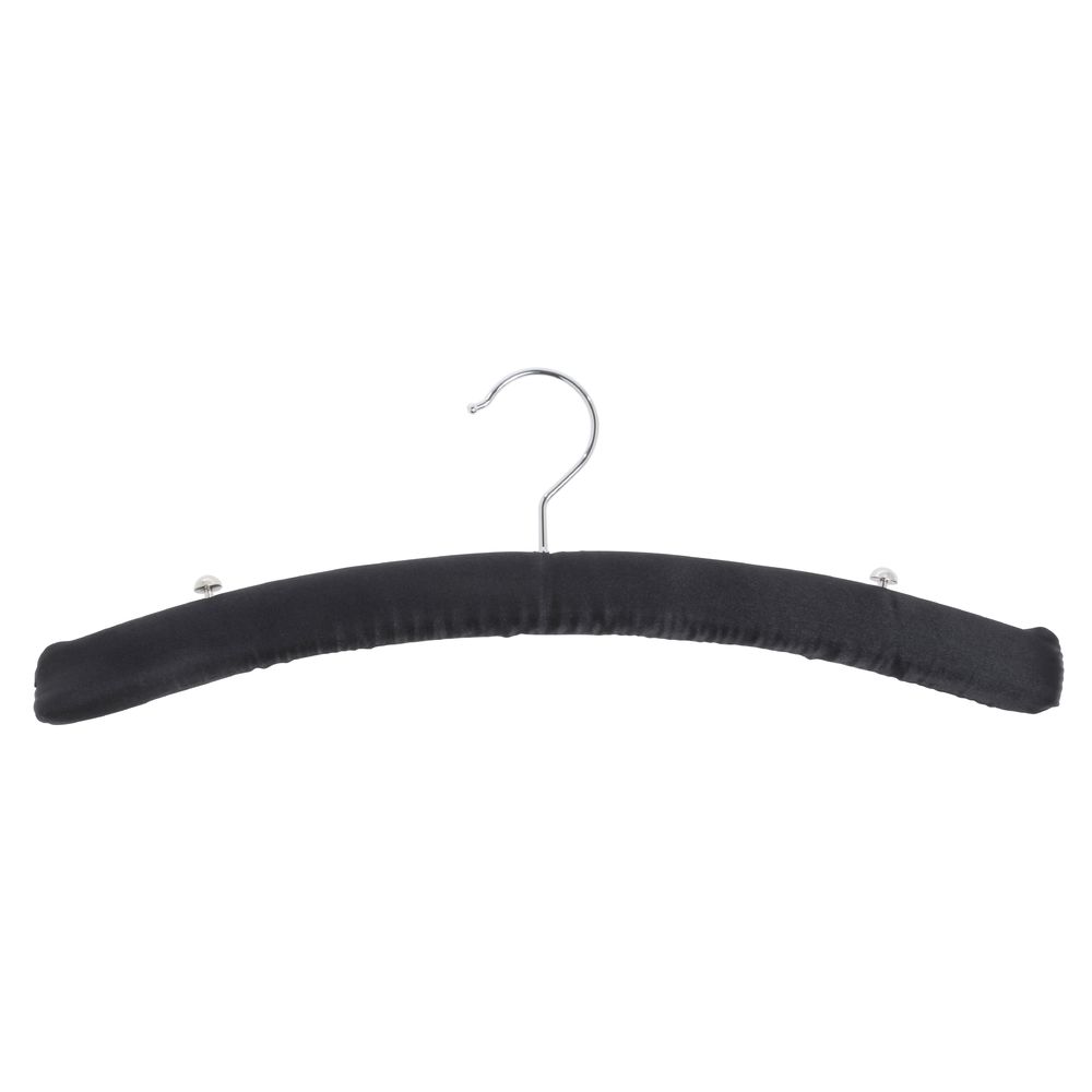 Black Padded Satin Hanger, 15 3/4"