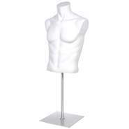 Adjustable Male Fiberglass Bust Form With Base