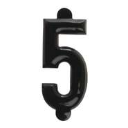 Black Plastic Embossed Number 5 - 1 1/2"H