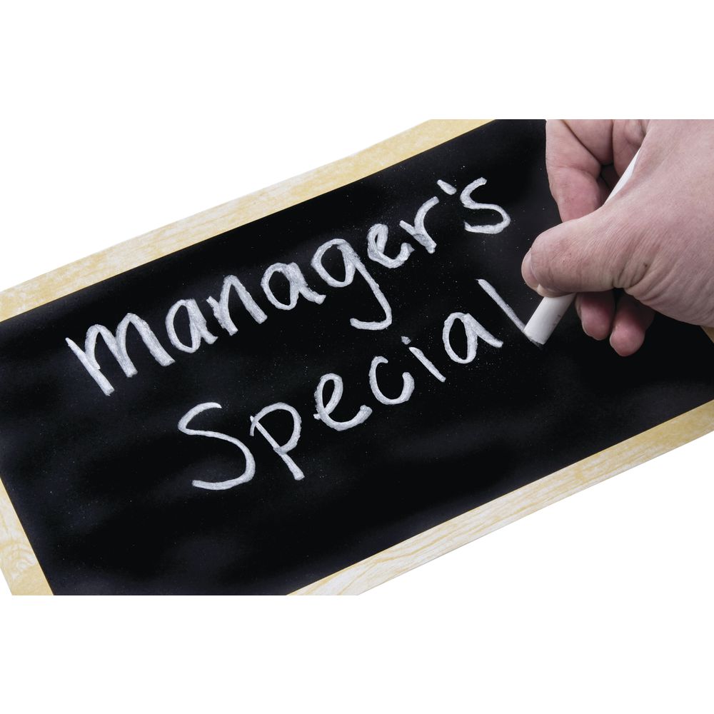 Chalkboard Surface Sign Card w/ Wood Grain Border, 11" x 7"