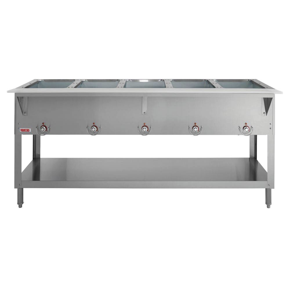Kratos Stationary Five Pan Open Well Electric Steam Table with ...