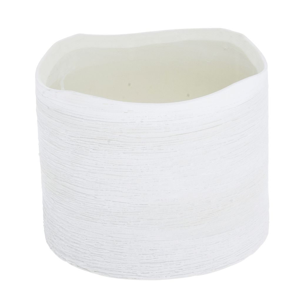 White Ceramic Delphi Pot - 4 7/10"Dia x 4"H