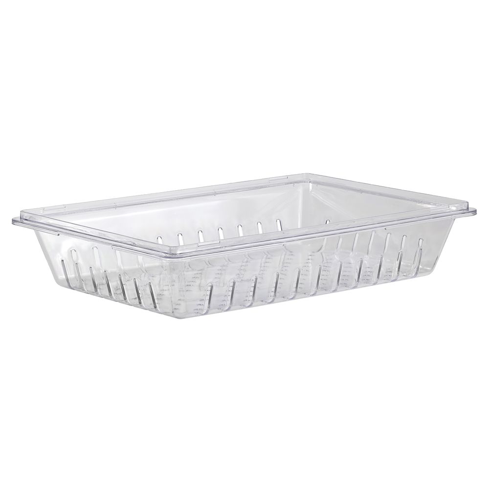 Cambro Clear Plastic Cold Food Storage Box Colander - 26"L x 18"W x 8"D