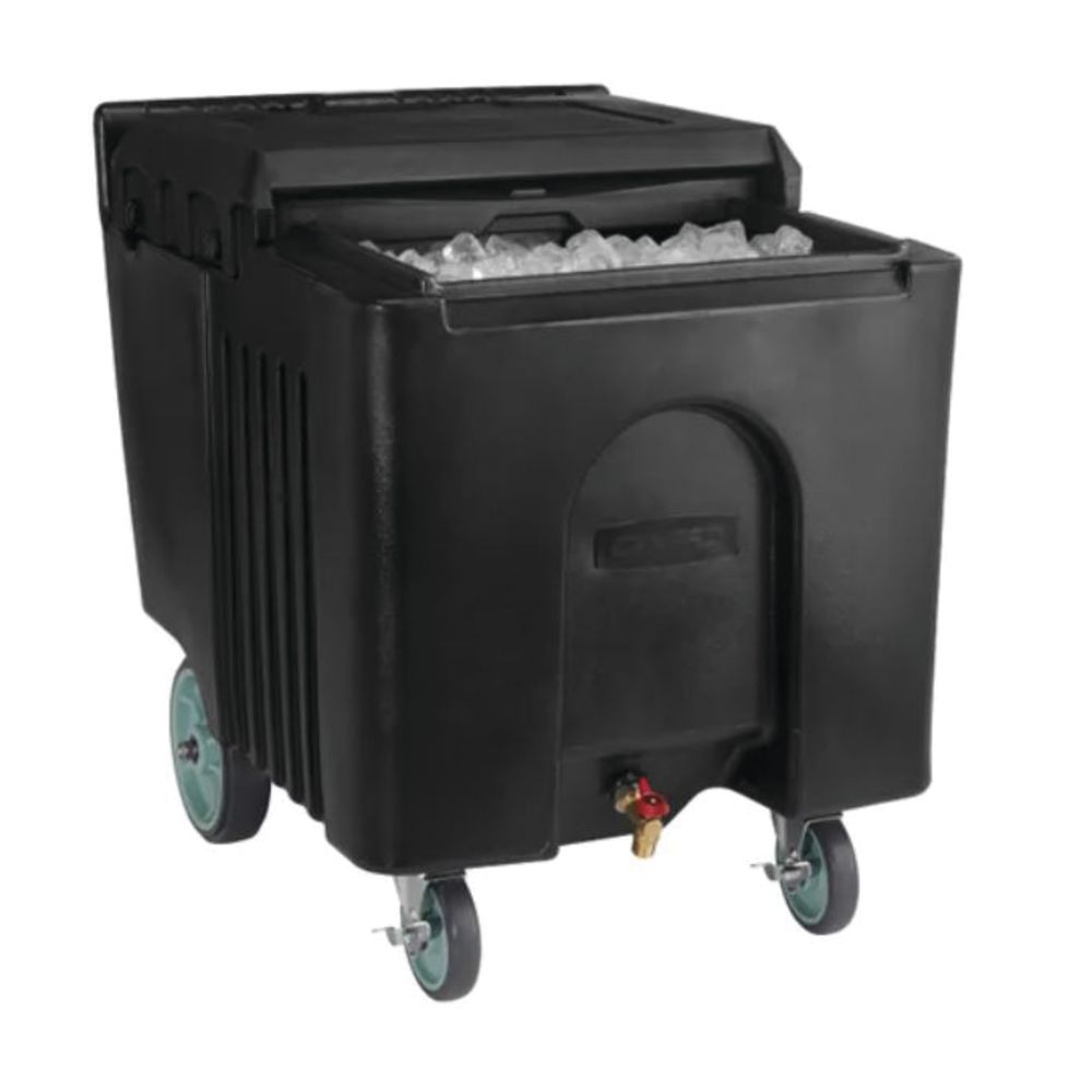 Kratos 125 lb. Mobile Ice Bin, Black - 32"L x 23"D x 29"H