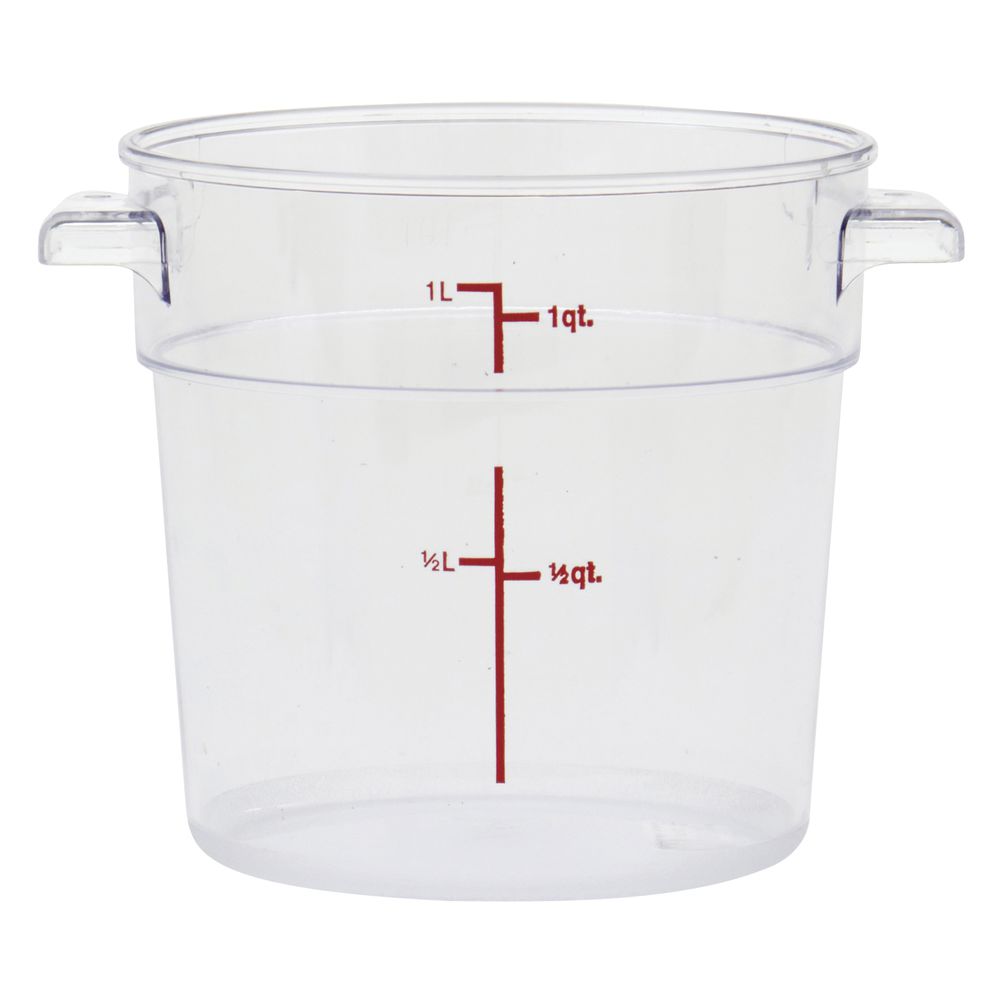HUBERT® Clear Round Food Storage Container - 5"Dia x 5"D