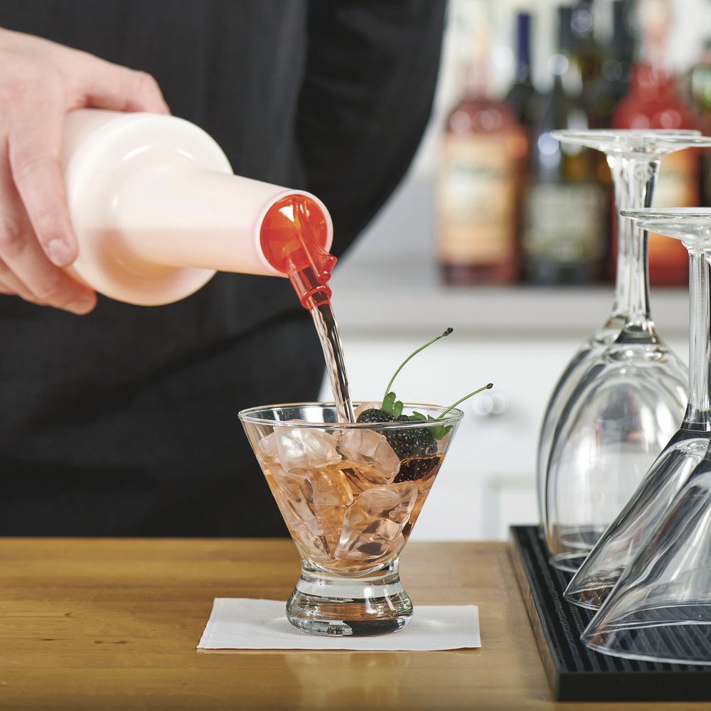 HUBERT® Polyethylene Plastic Pour Bottle, Orange - 3 1/2"Dia x 13 1/2"H