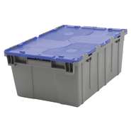 Orbis Grey Plastic FliPak® Stack-N-Nest Storage Tote With Lid - 22"L x ...