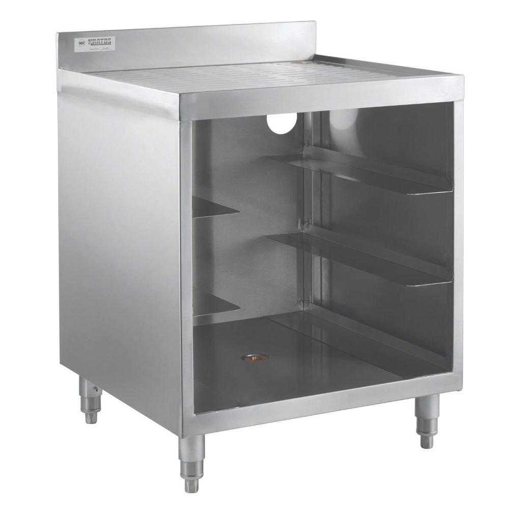 Kratos 32L-067 Stainless Steel Corrugated Top Glass Rack Storage Unit ...