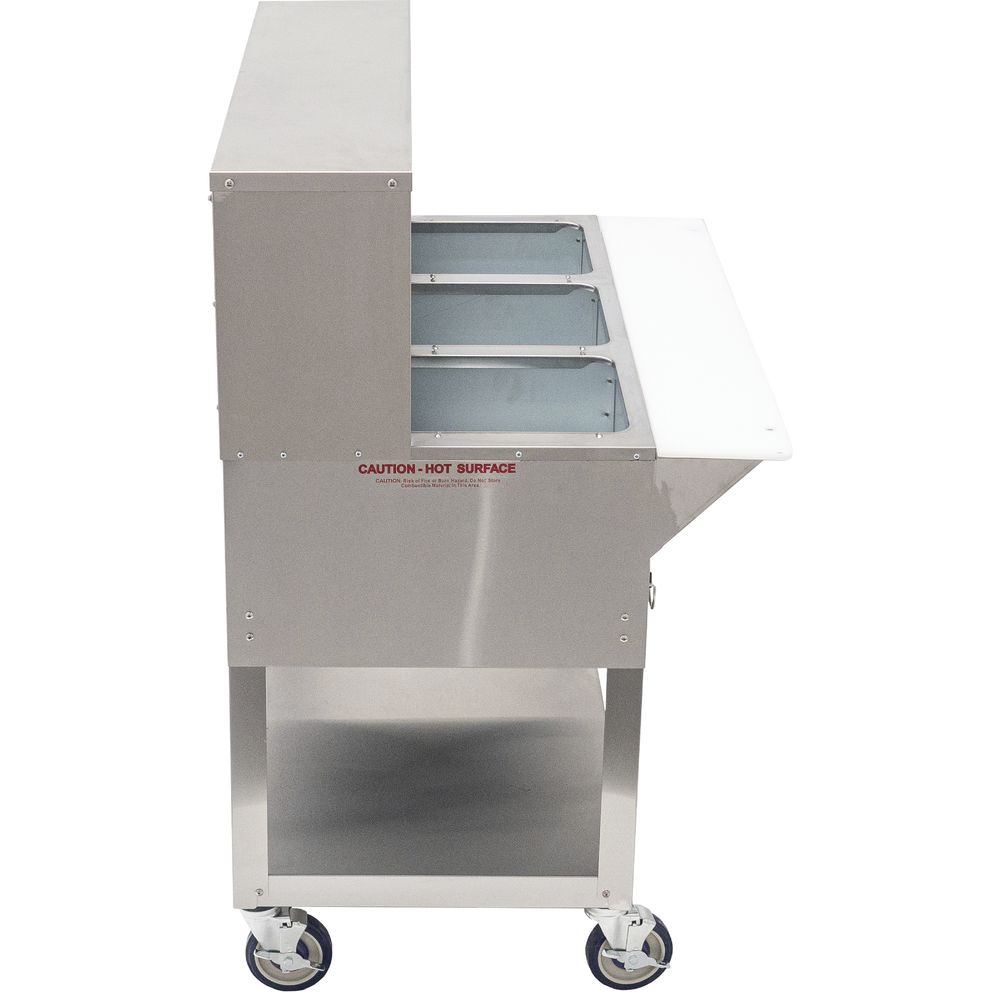 Kratos 28W-202 Mobile Three Pan Open Well Electric Steam Table with ...