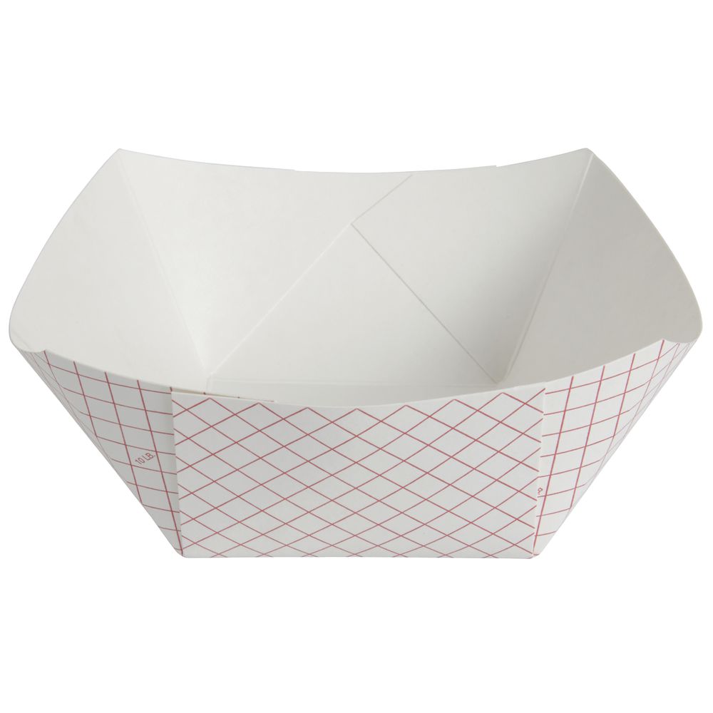 Dixie RP1000 Red Plaid Tray, 10 lb. - 8 3/10"L x 11"W x 2 47/50"H