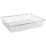 HUBERT® Rectangular Chrome Plated Steel Wire Basket - 24"L x 18"W x 4"H