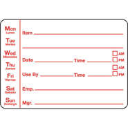 White Inventory Control Label Red Imprint - 3 1/2"L x 2"H