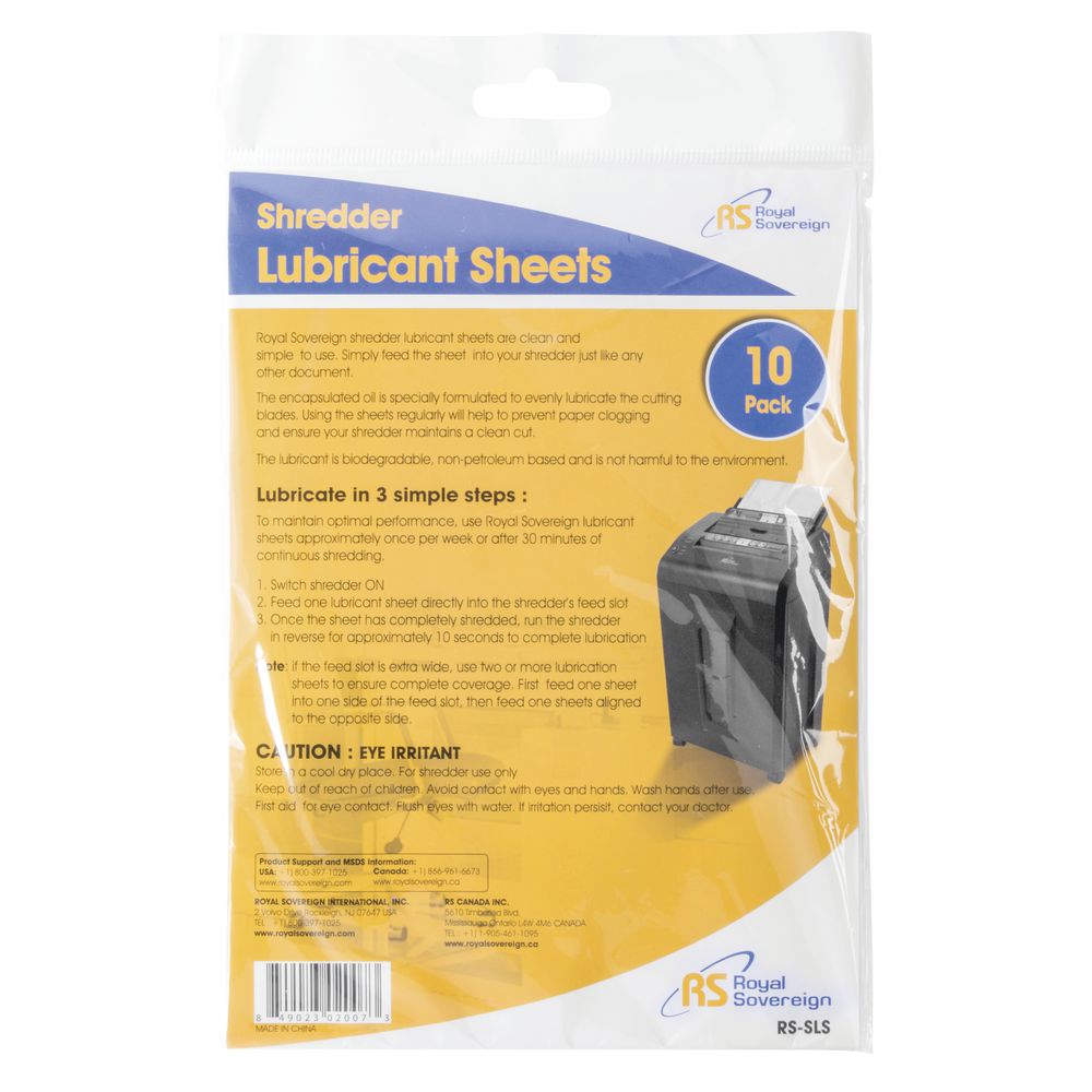 Paper Shredder Lubricant Sheets 10 Pk Paper Shredder Lubricant Sheets 10 Pk