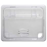 Cambro Camwear® 1/2 Size Clear Polycarbonate Notched FlipLid®