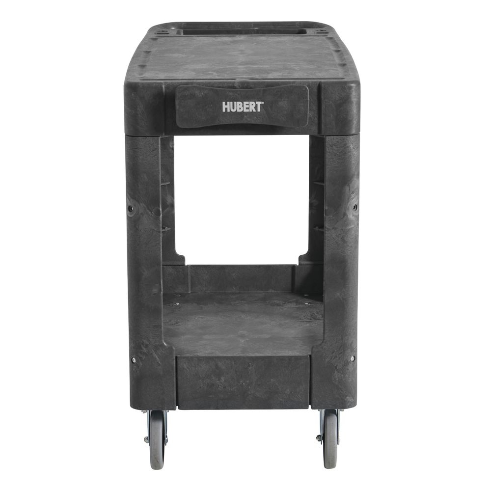 HUBERT® Grey Plastic Utility Cart, 2-Shelf - 38"L x 19"W x 32"H