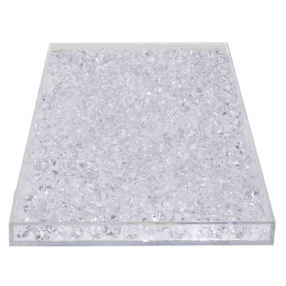 Clear Plastic Case Riser w/ Faux Ice - 23 3/4"L x 11 1/2"W x 1"H