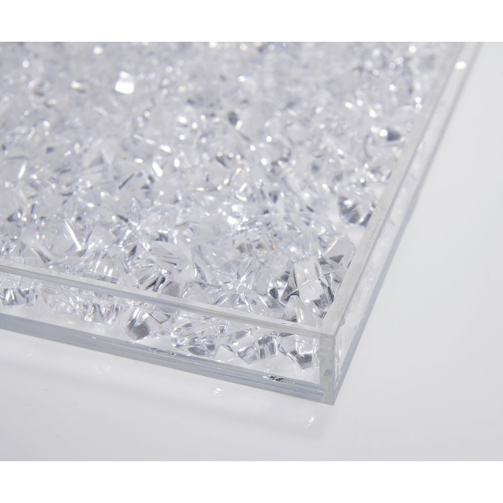 Clear Plastic Case Riser w/ Faux Ice - 23 3/4"L x 11 1/2"W x 1"H