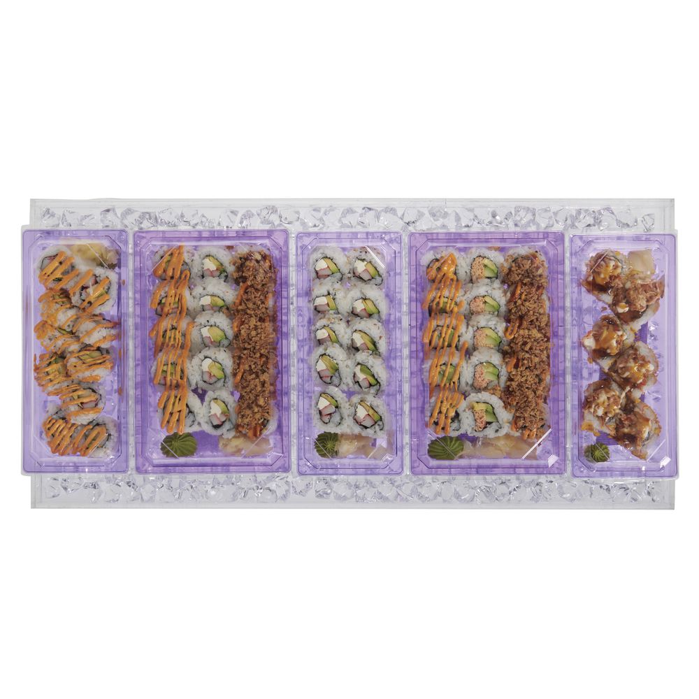 Clear Plastic Case Riser w/ Faux Ice - 23 3/4"L x 11 1/2"W x 1"H