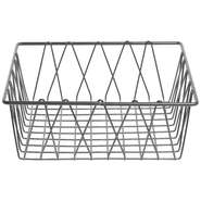 HUBERT® Square Nickel Powder-Coated Steel Wire Basket - 12"L x 12"W x 4"H
