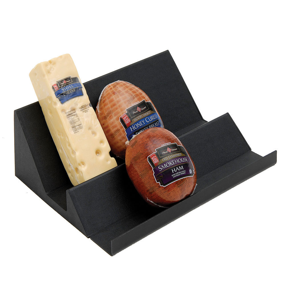 Expressly Hubert® 2-Step Black ABS Deli Display Riser - 23 3/4"L x 19"W ...