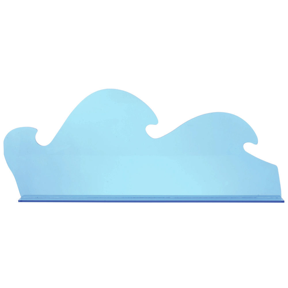 Blue Acrylic Big Wave Seafood Divider - 28"L x 12"H