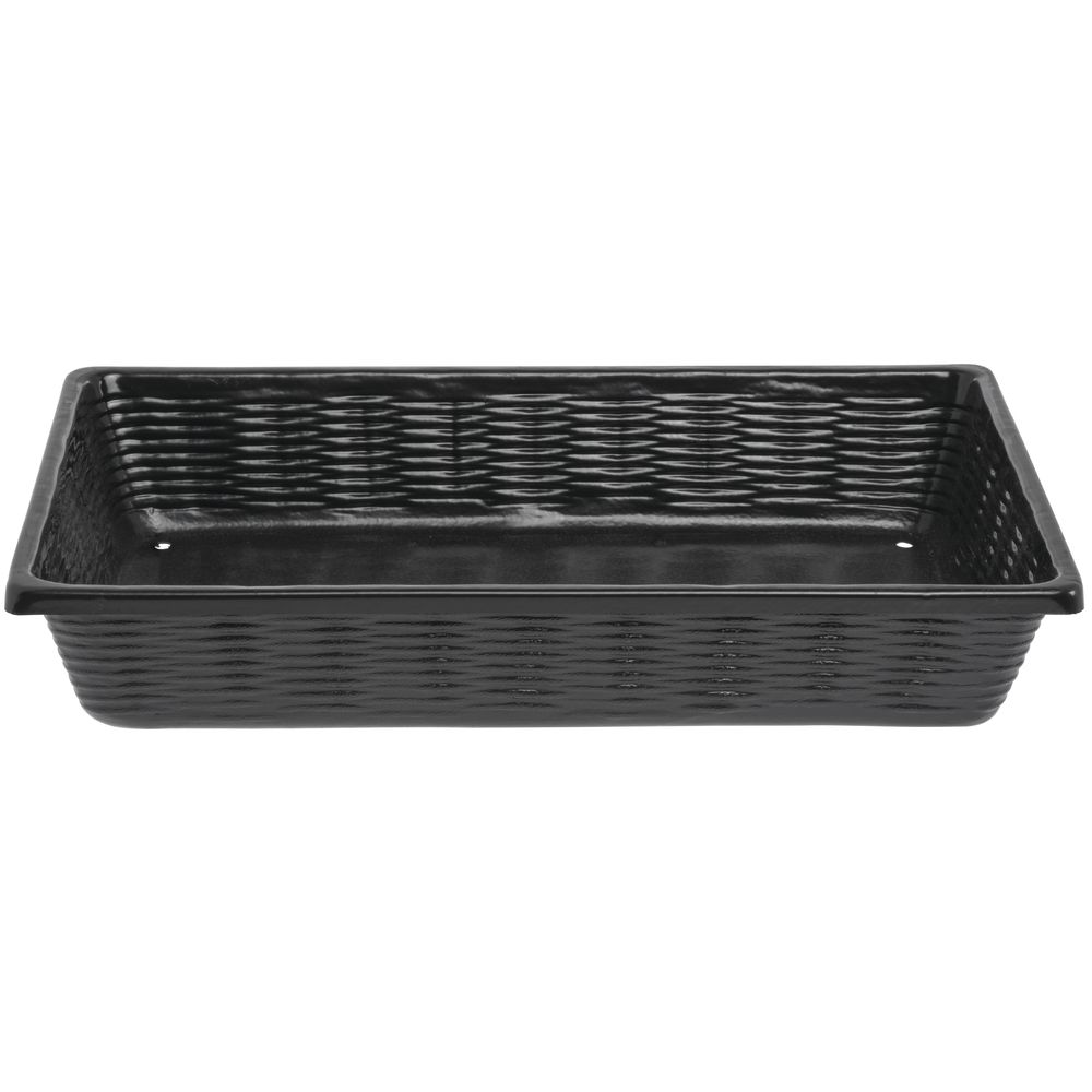 Marco Rectangular Black ABS Produce Baskets With Drainage Holes - 12'L ...