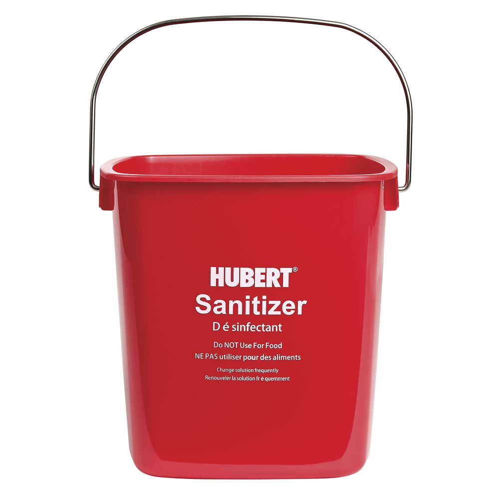 HUBERT® 3-Qt Sanitizing Utility Bucket, Red - 6-1/3"L x 6-1/3"W x 5-3/4"H