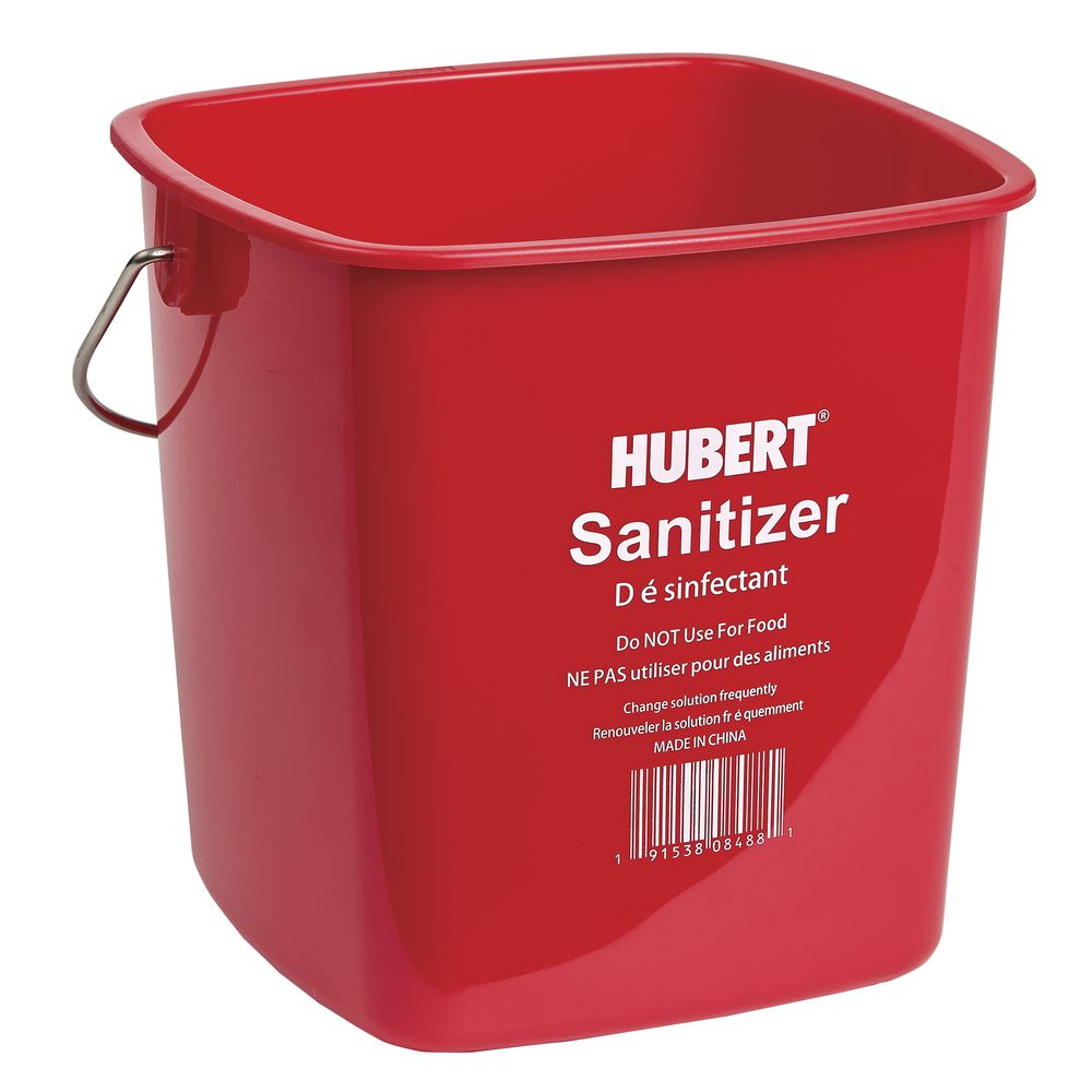 HUBERT® 3-Qt Sanitizing Utility Bucket, Red - 6-1/3"L x 6-1/3"W x 5-3/4"H