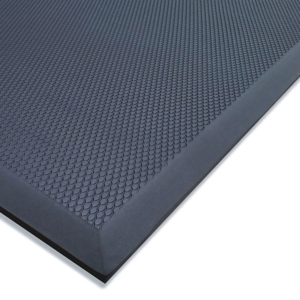 Cactus Mat Black VIP Cloud Solid Top Anti-Fatigue Rubber Floor Mat, 3'L ...